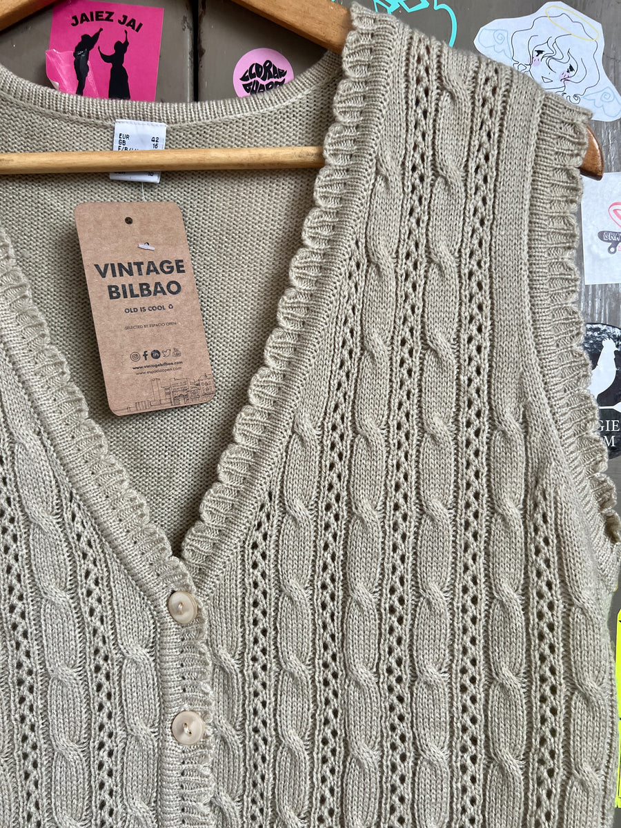Chaleco punto beige – Vintage Bilbao